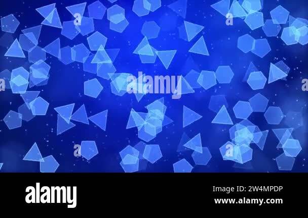 3D Cinematic moving particles with Star, triangle shapes floating loop ...