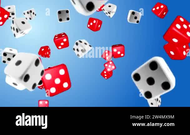 Red White dice Falling Casino Loop Background slow Motion Animations ...