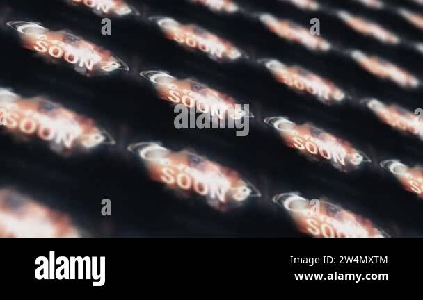 Coming Soon Cinematic Title Moving On LED wall Loop. 4K 3D render ...
