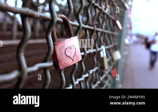 Love lock on fence Stock Videos & Footage - HD and 4K Video Clips - Alamy
