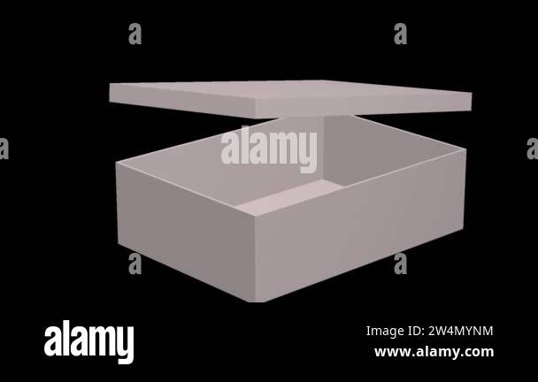 3d animation with alpha channel mockup opening box close-up with a look ...