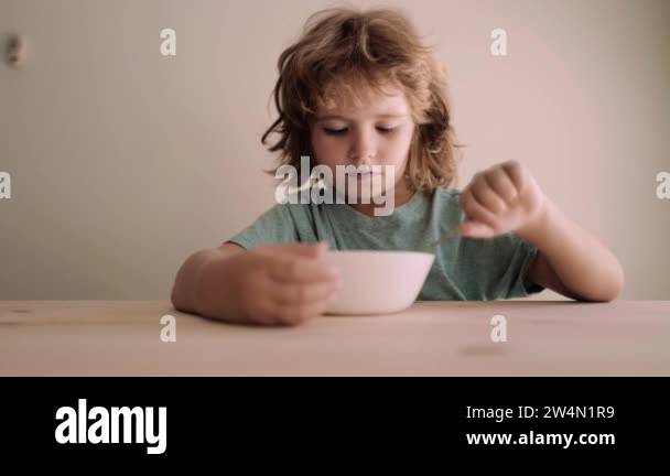 Cute little boy doesnt want to eat. Child does not want to eat food ...