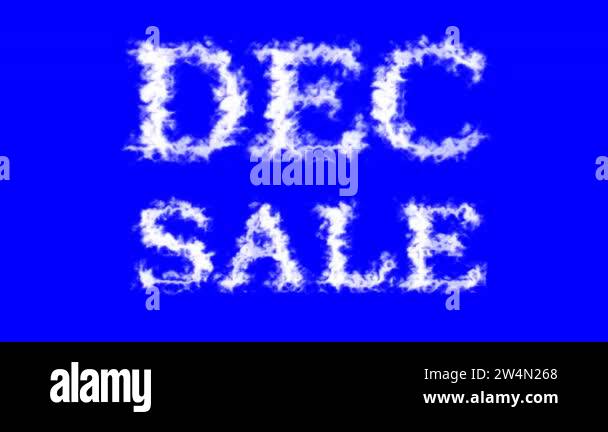 Dec Sale cloud text effect blue isolated background. animated text ...
