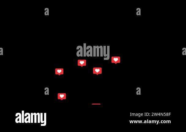 Animation Instagram like icons motion 4K 3D Green Screen Loop Animation ...