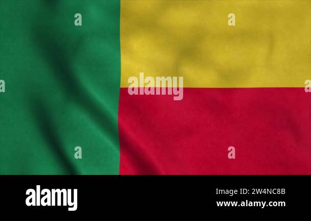 Benin flag waving in the wind. Sign of Benin seamless loop animation ...