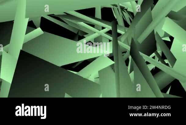 geometric figures of different shapes and sizes move chaotically in 3D ...