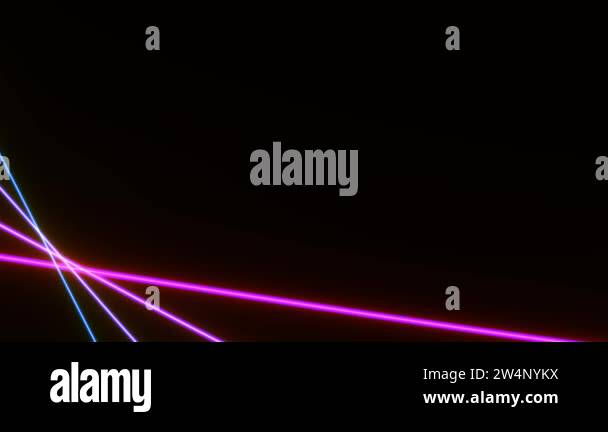 Laser Beams Shooting Across Frame Corner Pink Neon Light Lines Stock ...