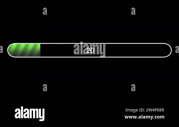 Green Loading Bar Animation, Progress Bar On Computer Screen / Web Page ...