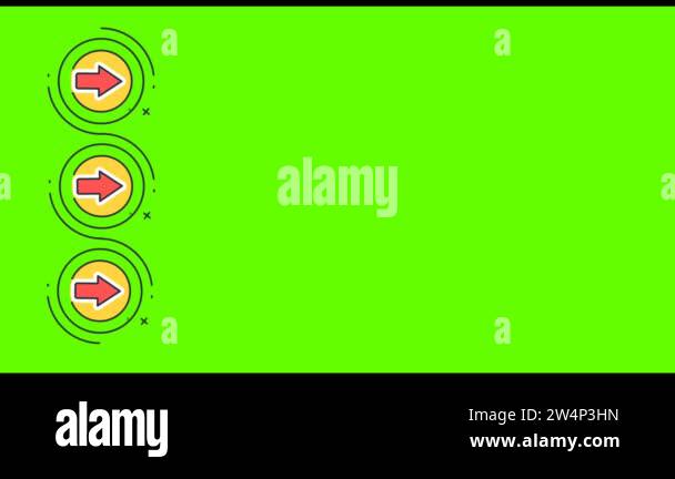 Direction Arrow Symbol Pointing 4K on Green Screen Background Stock ...
