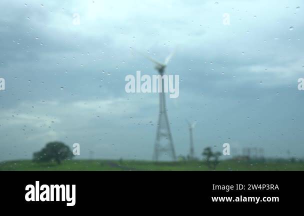 CHIKHALDARA, MAHARASHTRA, INDIA - 06 JULY 2013: Windmill, wind power ...