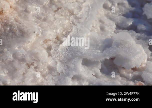 Kuyalnik estuary, Black Sea. Table salt in the form of round pancakes ...