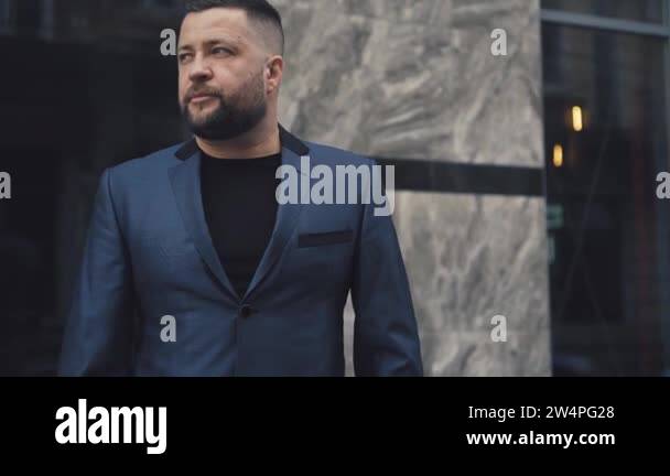 Salesman Stand Up in Railway Station Waiting Business Partner Coming to ...