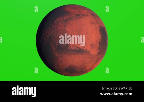 Realistic Mars Rotating. Perfect for your own background using green ...