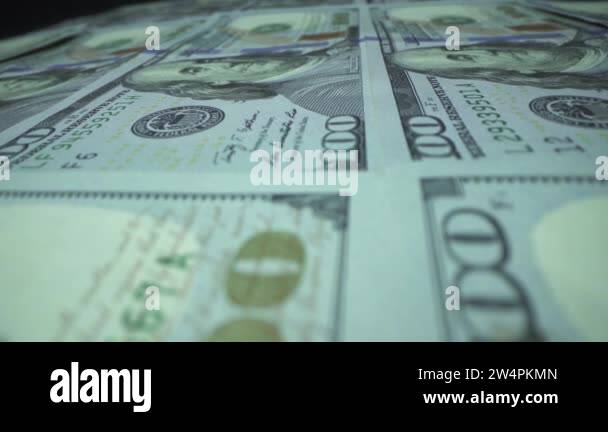 100 Dollar bills print MACRO. Inflation and deflation concept. Money ...