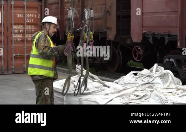 Summer, 2020 - Vladivostok, Russia - Sea Container Terminal. Loaders ...
