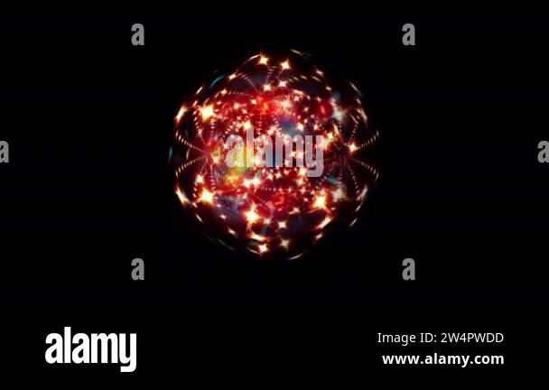 Glowing matrix energy light futuristic sphere. Abstract background with plasma surface. 4K ...
