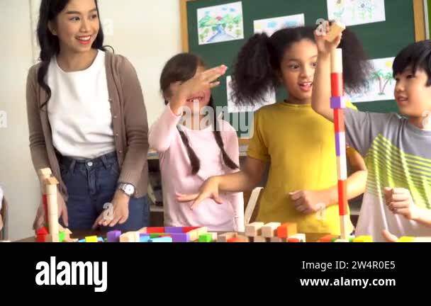 Playing with blocks in classroom Stock Videos & Footage - HD and 4K ...