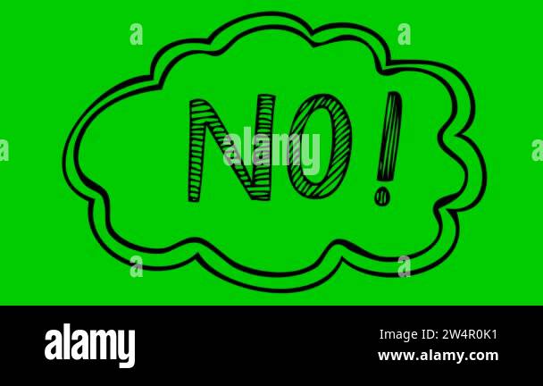 Animated speech cloud icon in sketch style. Doodles with text Yes, No ...