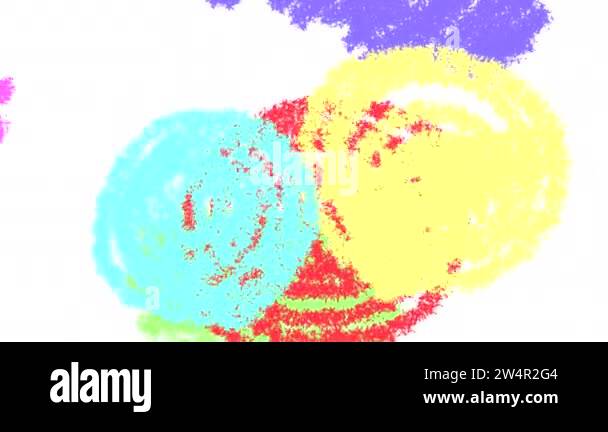 Abstract looped cartoon from multicolored drawings with lines, spirals ...