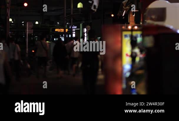 A night neon street at the downtown in Akabane Tokyo Stock Video ...