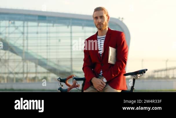 Portrait male casual handsome bike Stock Videos & Footage - HD and 4K Video Clips - Alamy