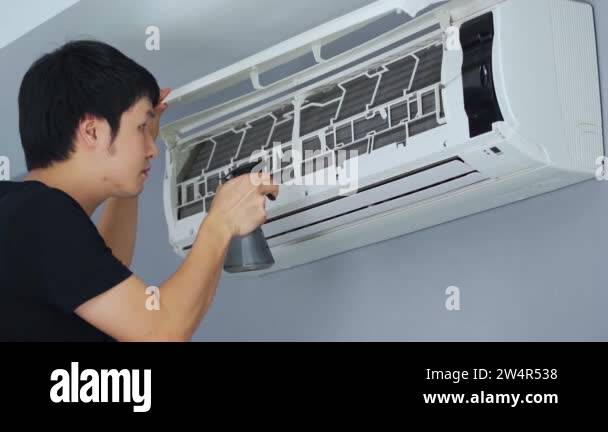 Man cleaning air conditioner Stock Videos & Footage - HD and 4K Video ...