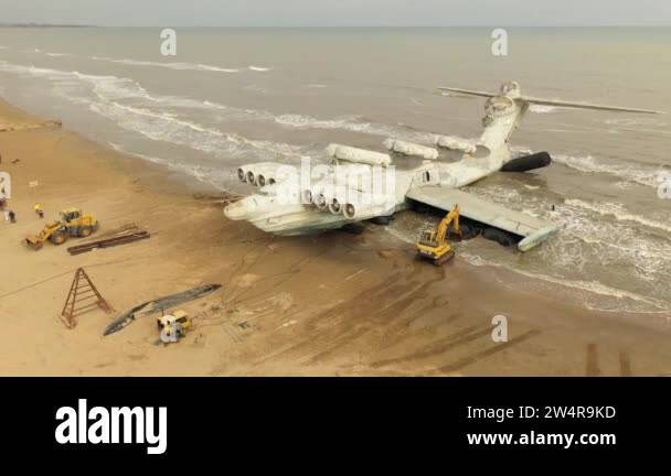 Lun-class ekranoplan, a formerly top-secret Soviet naval vessel. Giant ...