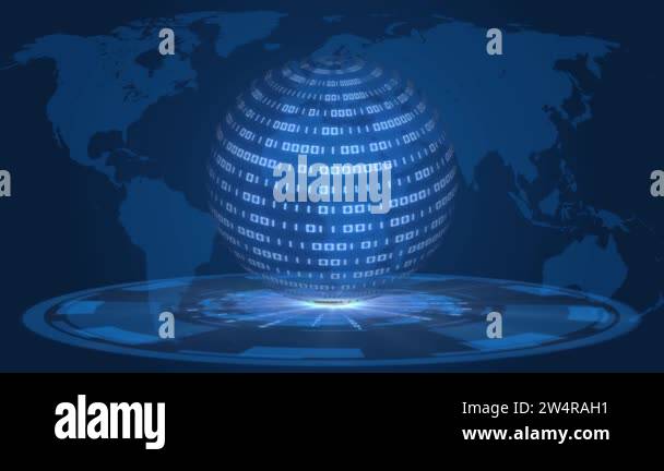 Abstract data flow movement - digital futuristic technology concept - sphere of permanently ...