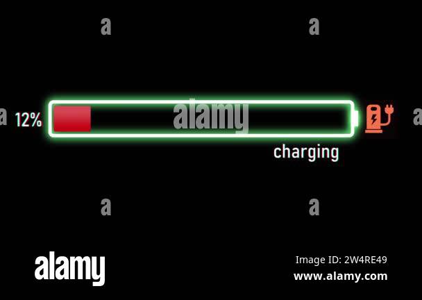 Electric Charging Progress bar, electric vehicle or phone battery ...