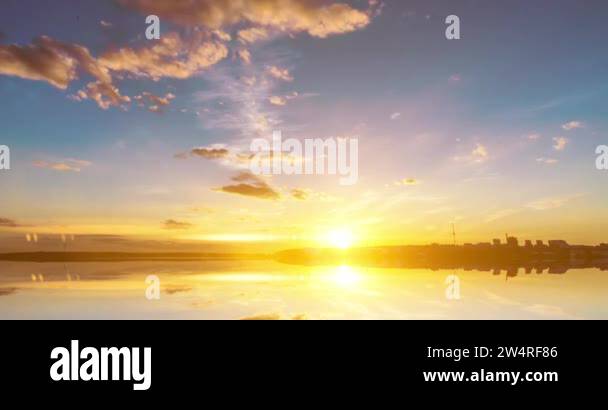 futuristic background consisting of Time lapse sea sunset scene time lapse video loop and their ...