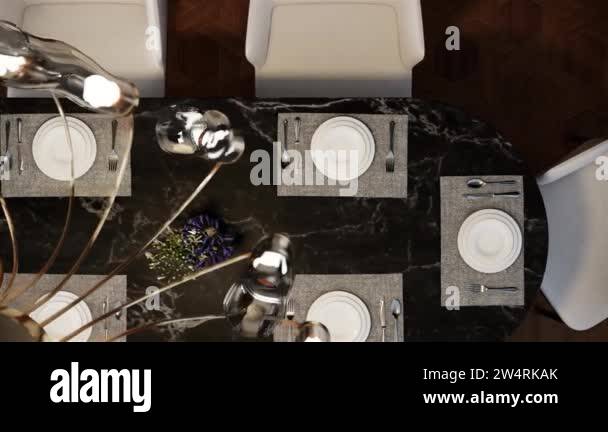 modern luxury dining room interior design with black marble dinnder ...