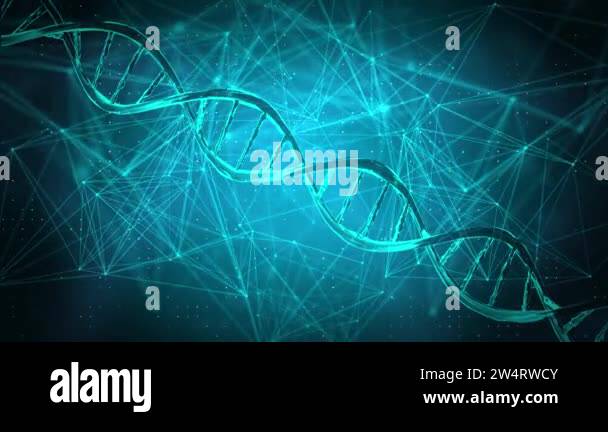 4k Blue DNA molecule structure Science Particles Presentation loop 4k ...