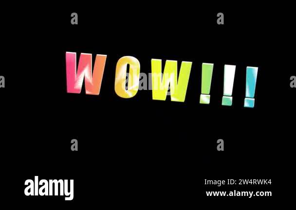 wow text. Bright cartoon illustration in retro pop art style. Comic ...