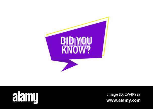 Ribbon banner with text Did you know, poster in pop art style. Motion ...