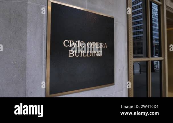 Civic Opera Building Sign Board at Entrance of Venue, Chicago, Illinois ...