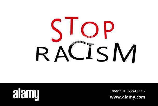 STOP RACISM for news on tv. Protests against racism. The concept of the ...