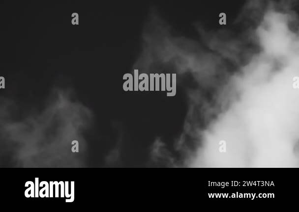 White Steam Crosses the Screen. Clubs of white vapor similar to clouds ...