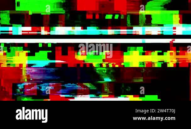 abstract multi color realistic screen glitch flickering, analog vintage ...