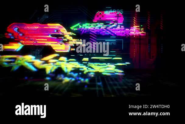 Cyber games tournament futuristic cyberpunk style loop animation ...