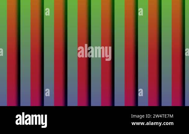 Vertical rectangular lines 4K animation in red and green gradient color ...