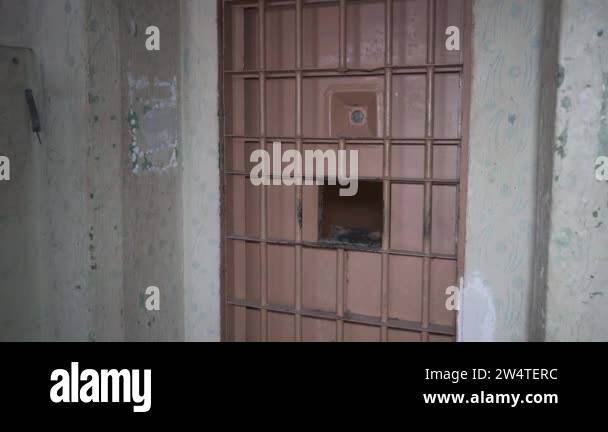 Prison Metal Door Protect Prisoner From Inside to Escape. Food Channel ...