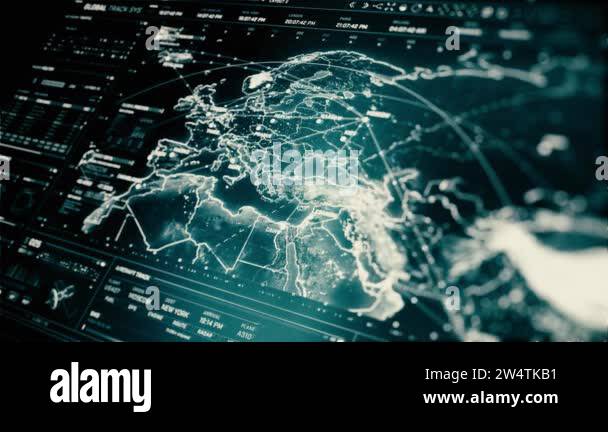 Perspective futuristic digital interface screen. Tracking location all ...