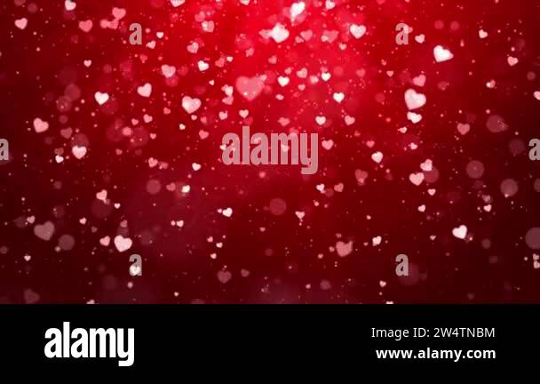 Red Heart Love Shape Romantic Animated Particles Flying Loop Background ...