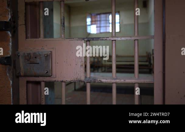 Prison Metal Door Protect Prisoner From Inside to Escape. Food Channel ...