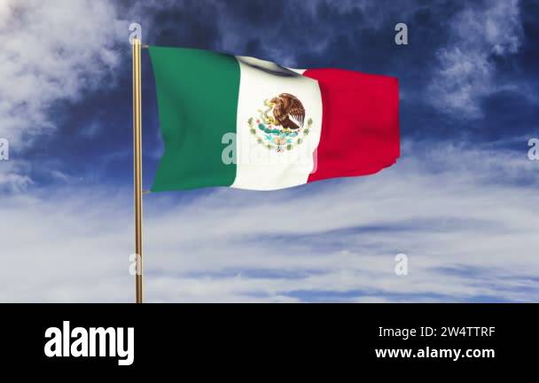 Mexico flag waving in the wind. Green screen, alpha matte. Loopable ...