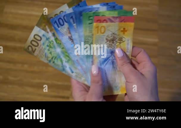 Collection of the new swiss banknotes, Money and Banknote currency cash ...
