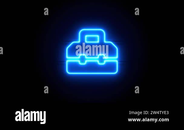 briefcase neon sign appear in center and disappear after some time ...