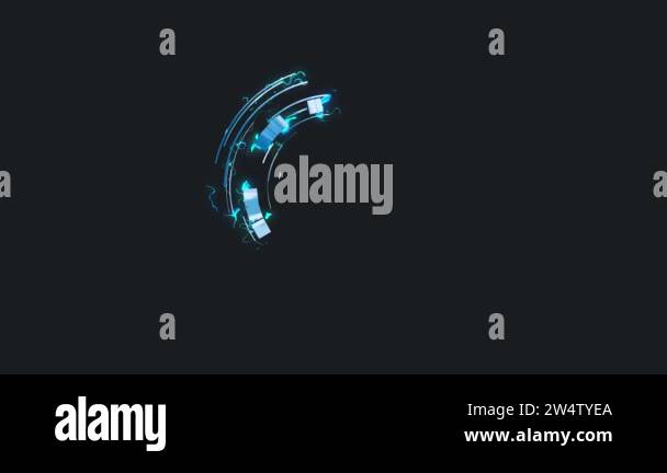 Cyber Hud Circle Technology Icon Reveal Background Loop/ 4k animation ...