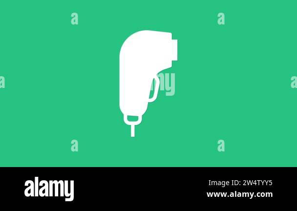 White Scanner scanning bar code icon isolated on green background ...