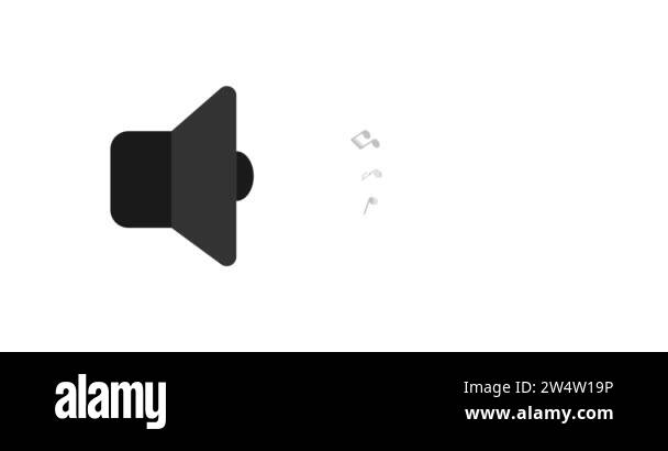 Animated logo of the speaker and sounding music. 4k vector animation ...